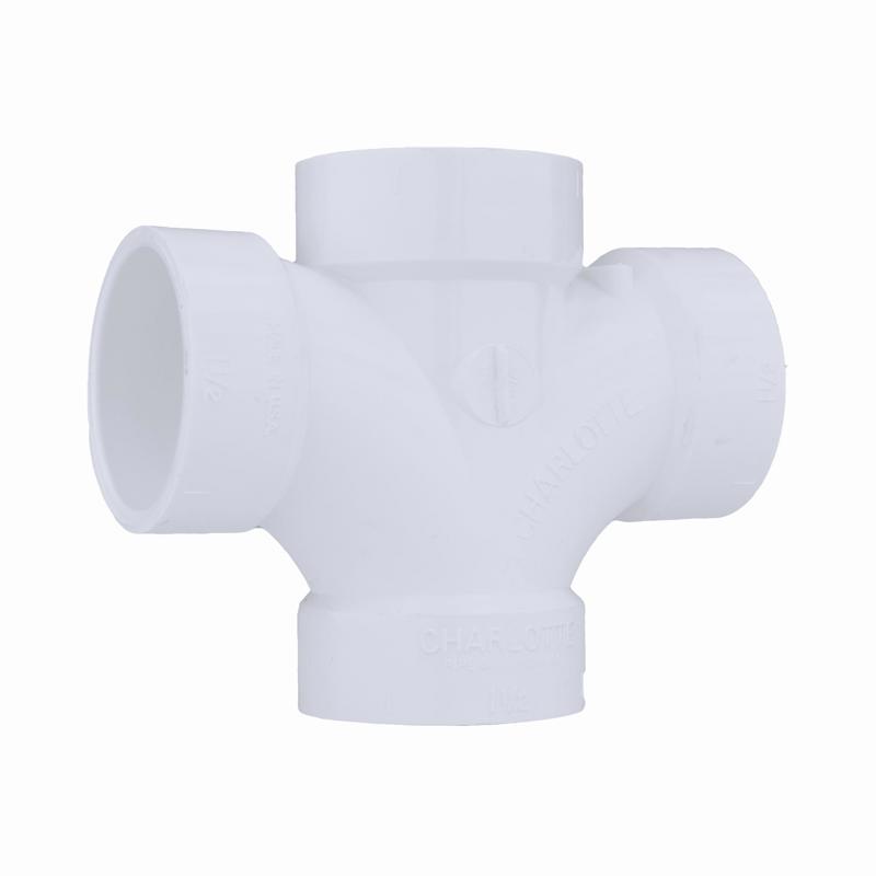 1-1/2 PVC-DWV Sch 40 Sanitary Cross HxHxHxH 428 | Coburn Supply