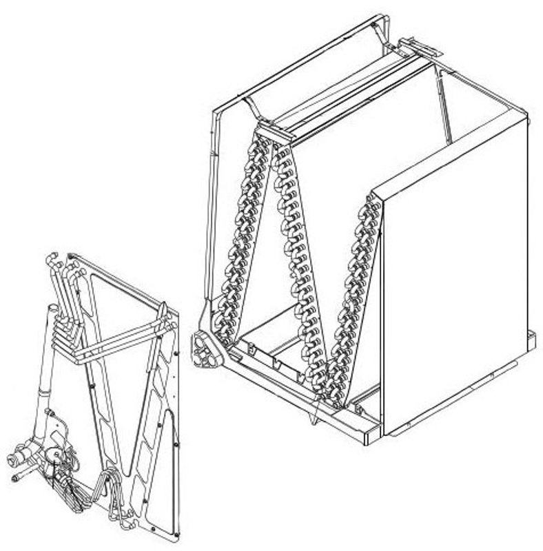 RCH4824STAVUA Ruud 4 Ton Vertical Only/Convertible Evaporator Coil ...