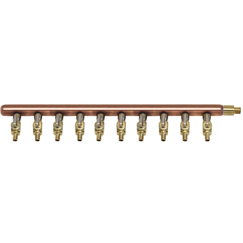 Lead Free Closed End X 3/4 Cf End Copper Manifold, 10 Branch X 1/2 Cf ...