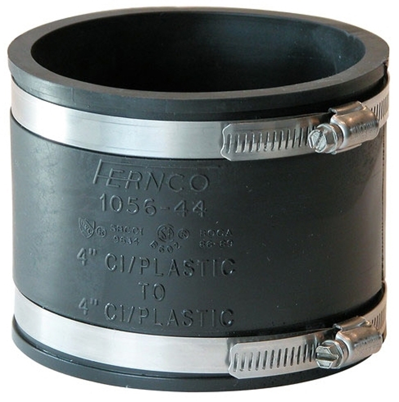 1056-44 Fernco 4 PVC SS Clamp Coupling F/4 CI/PVC To 4 CI /PVC | Coburn ...