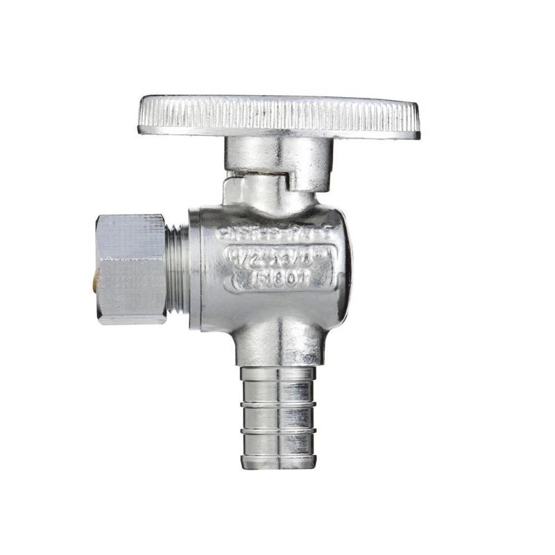 QQTV60GX XL Brass Barbed Stop-1/2 in Barb X 3/8 in OD Compression Angle ...