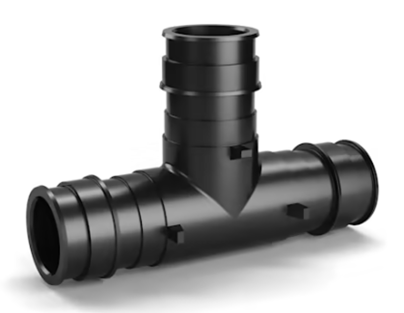 QEPT766X F1960 Expansion CR Polymer Tee-1-1/2 in EX PEX X 1-1/4 in EX ...